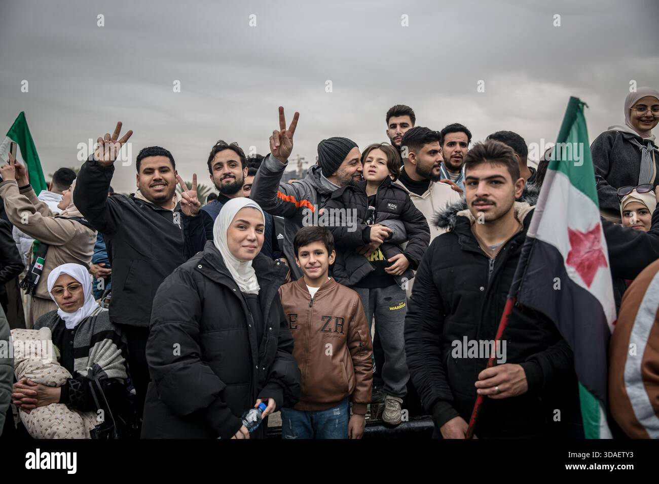 December 9, 2025, Damascus, Syria: Crowds gather to watch a military ...