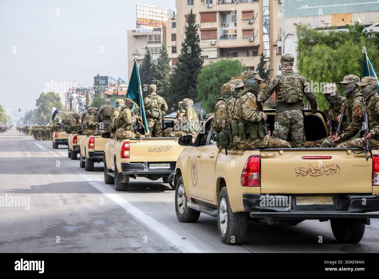 Damascus, Syria – December 08, 2025: A military parade by Syrian army ...