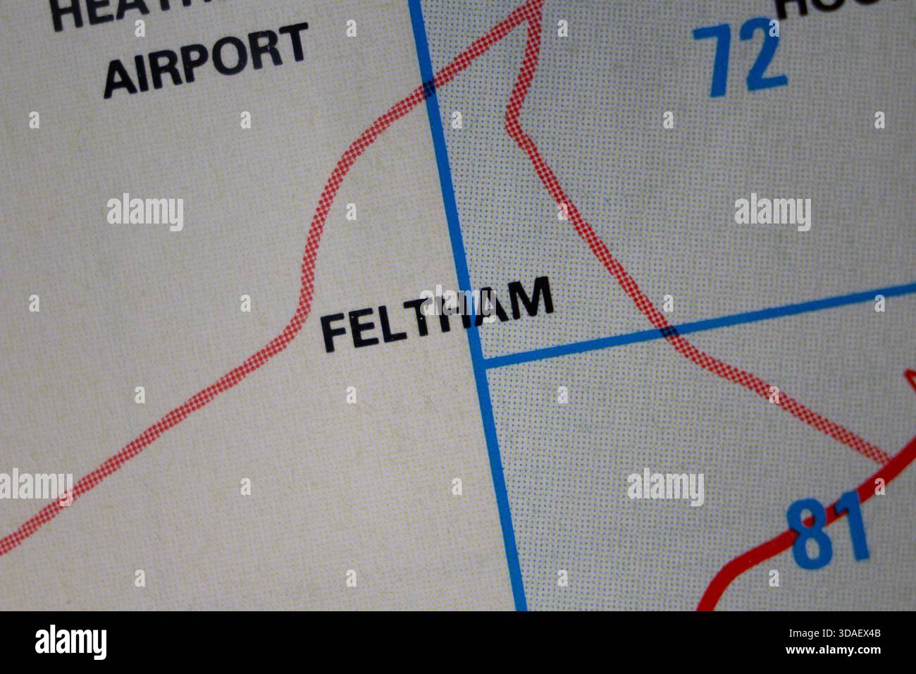 Feltham - London, England, United Kingdom colour atlas district map ...