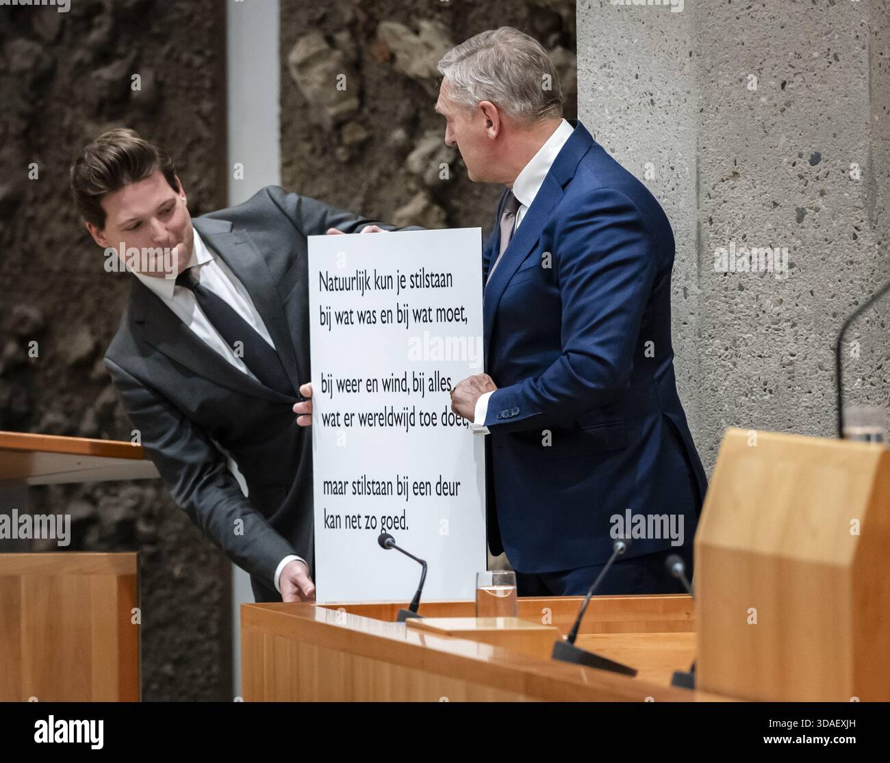THE HAGUE – Informateur Sybrand Buma (CDA) presents a poem during a ...