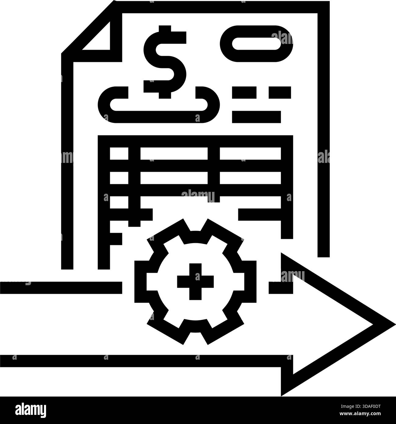 invoice processing line icon vector illustration Stock Vector Image ...