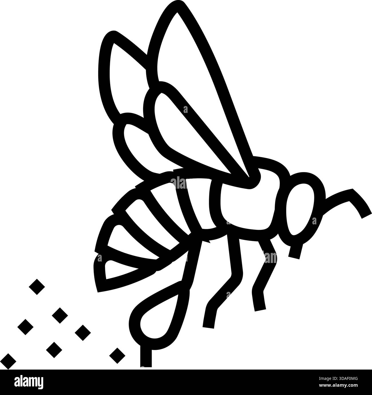 bee carrying pollen on hind legs line icon vector illustration Stock ...