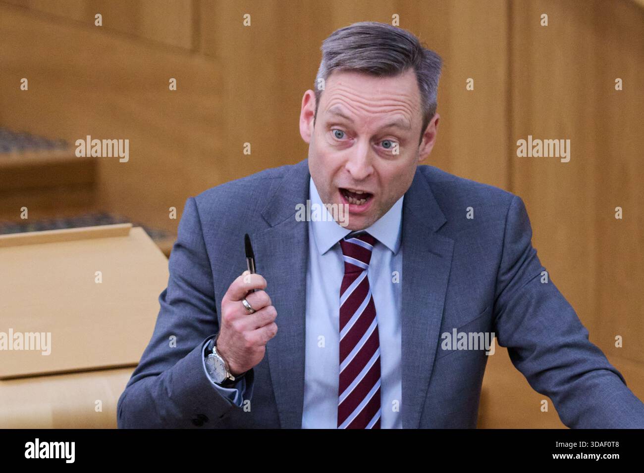 Edinburgh Scotland, UK 10 December 2025. Liam Kerr MSP at the Scottish ...