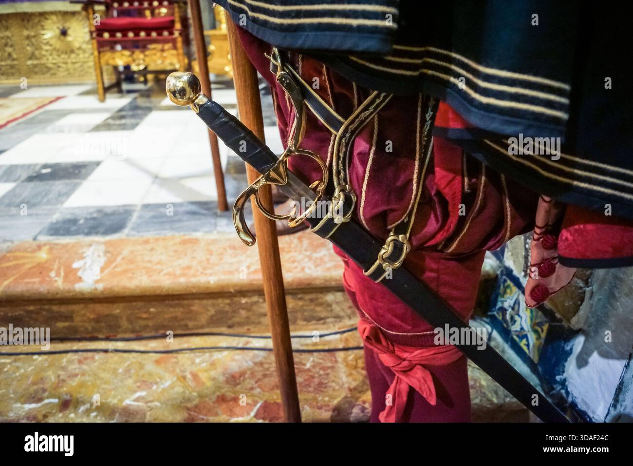 Seville, Spain, December 7, 2025 People in 16th century military ...