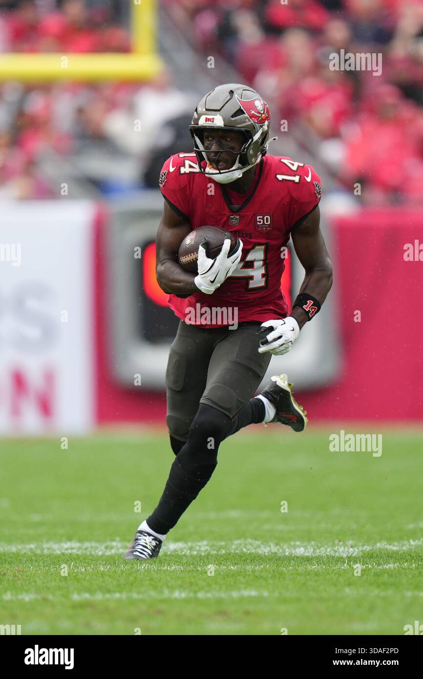 Tampa Bay Buccaneers running back Sean Tucker (44) rushes with the ball ...