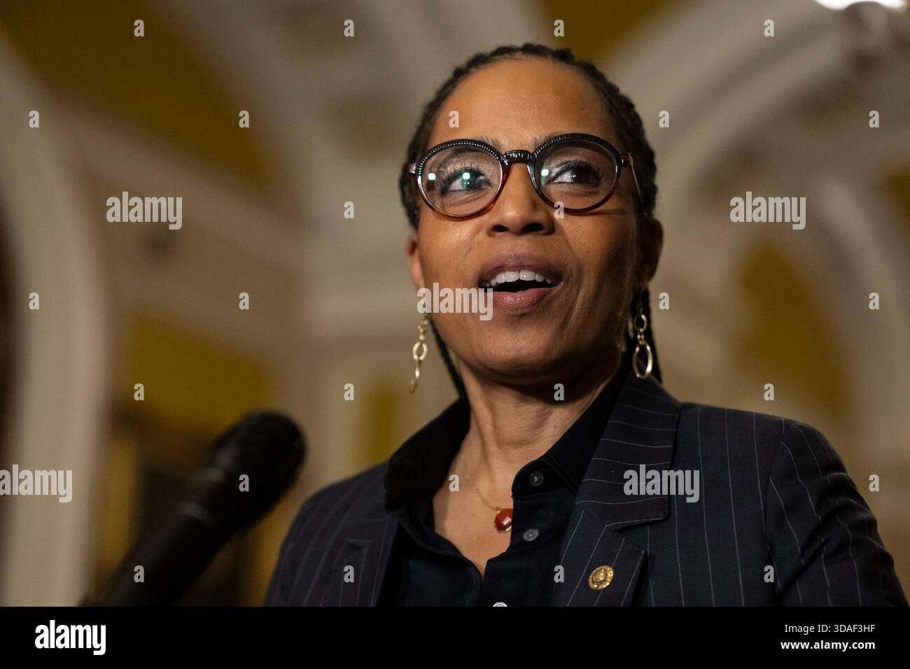 United States Senator Angela Alsobrooks (Democrat of Maryland) speaks ...