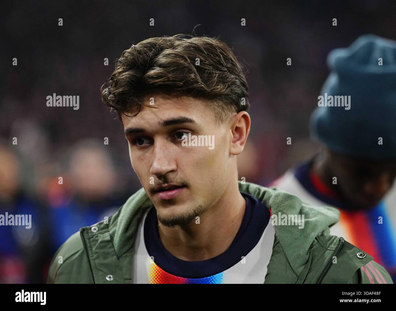 December 09 2025: Tom Bischof of Bayern Munich looks on during a ...