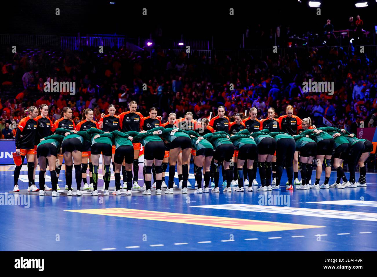 team of the Netherlands and Hungary during the 27th IHF Women's ...