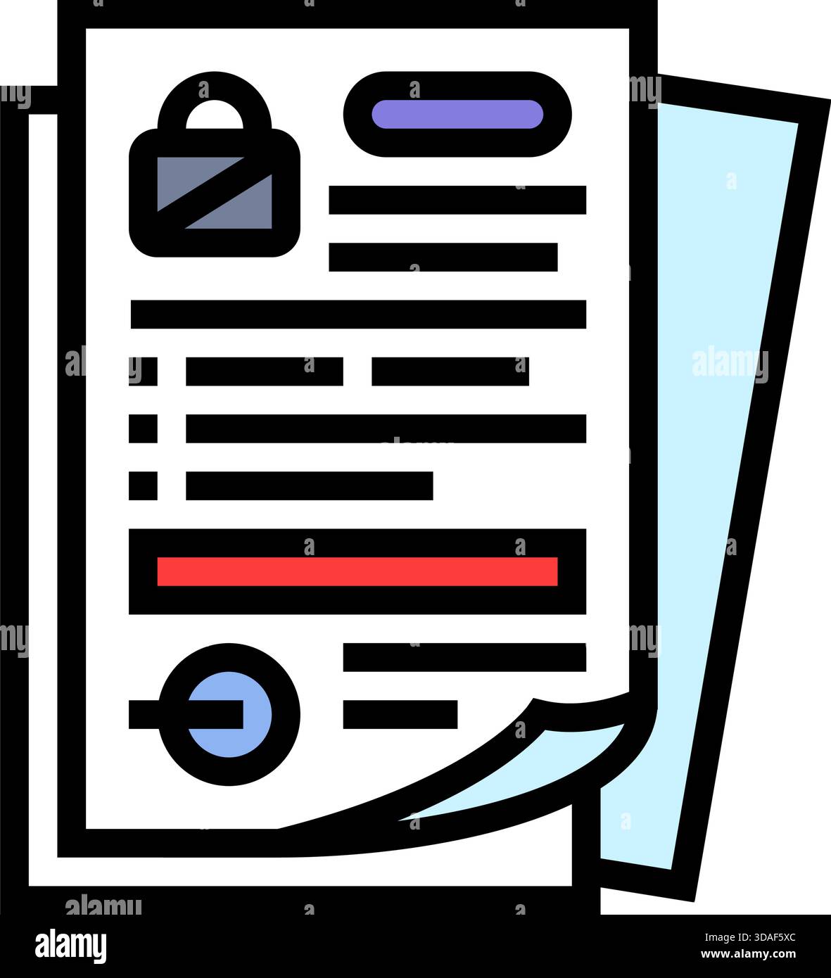 pile of resignation letters color icon vector illustration Stock Vector ...