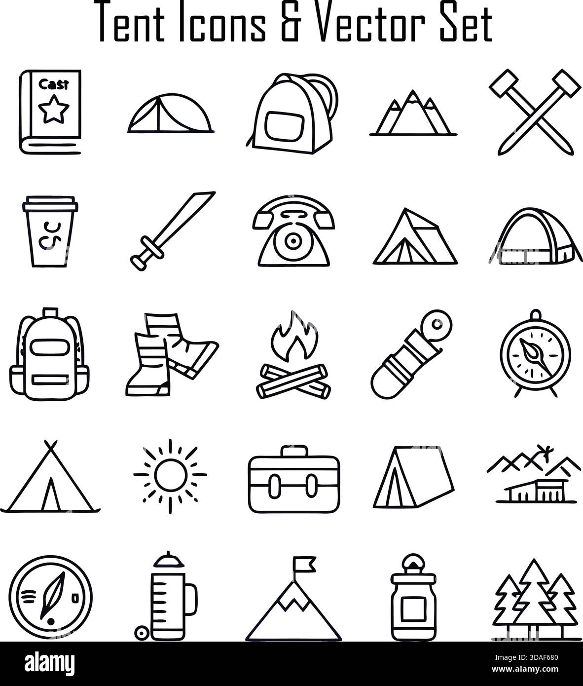 Camping gear vector vectors Stock Vector Images - Alamy