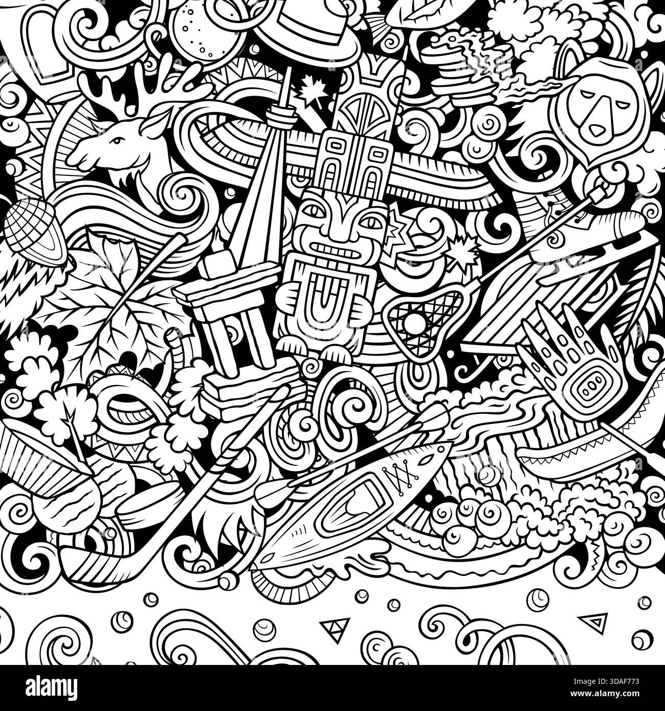 Canada cartoon doodle illustration. Funny Canadian border. Creative ...