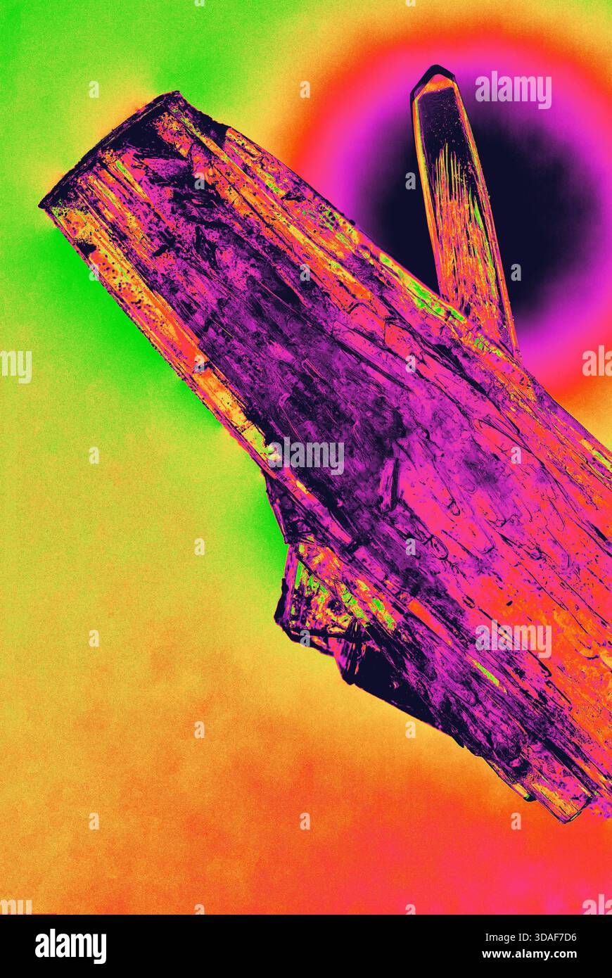 Macro Crystal with Vivid Infrared Colors and Abstract Blue Gradient ...