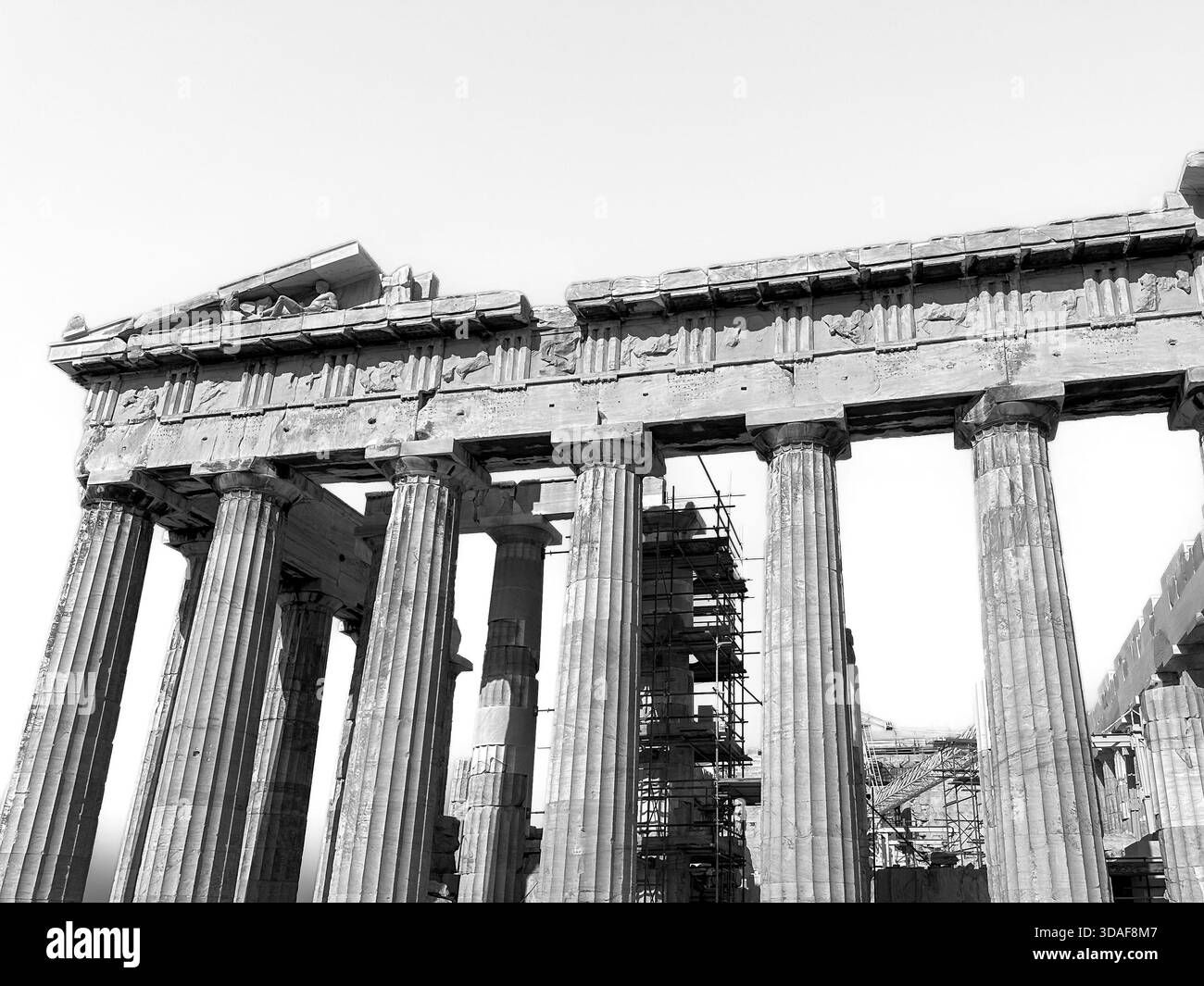 Parthenon and Acropolis ruins overlooking Athens, Greece, with ancient ...
