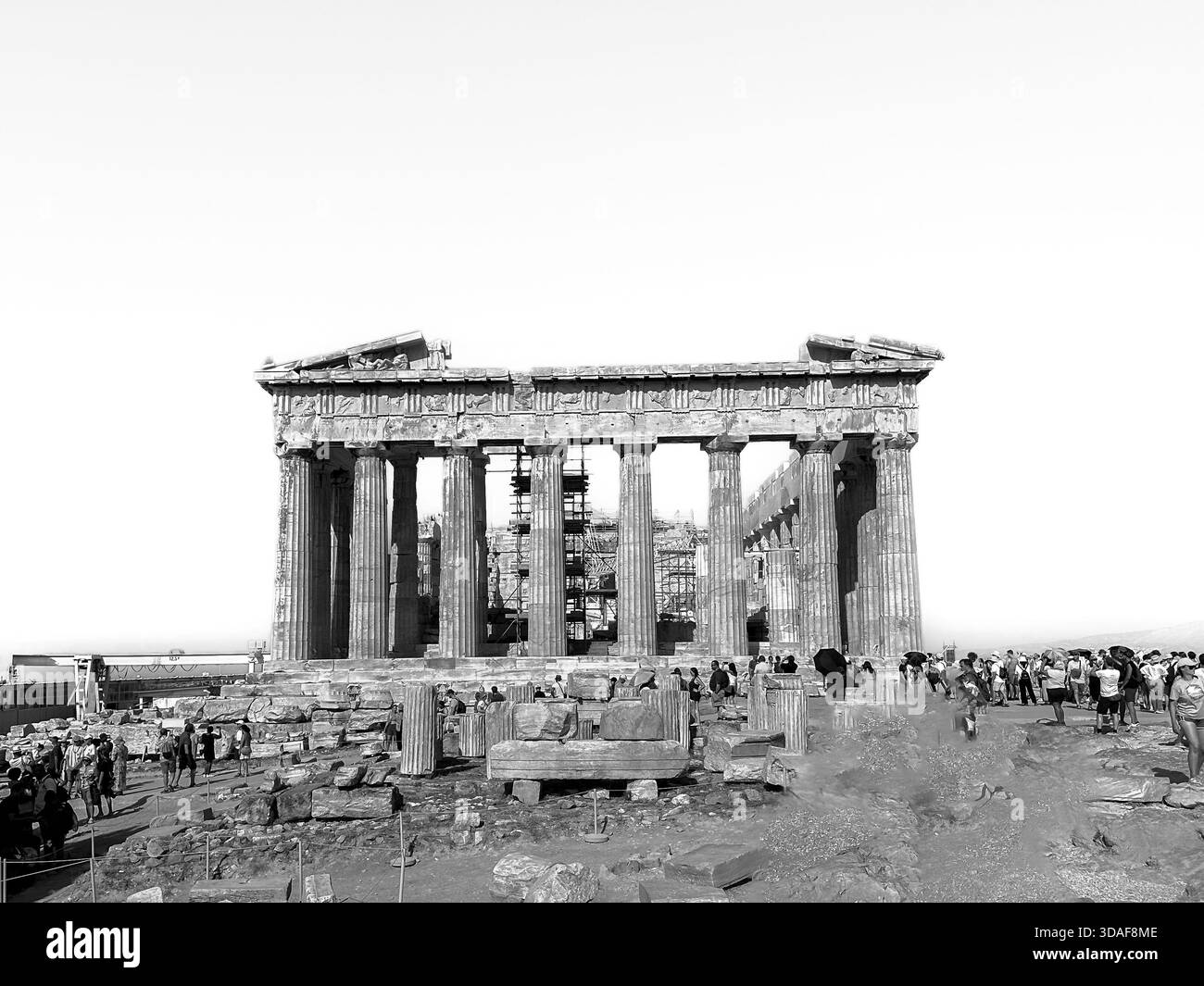 Ruins under restoration Black and White Stock Photos & Images - Alamy
