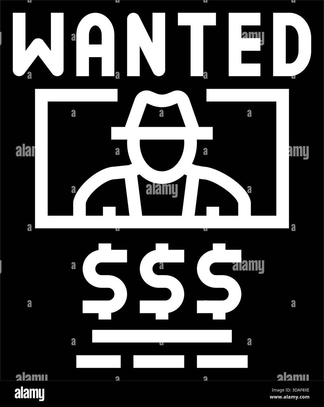 wanted poster glyph icon vector illustration Stock Vector Image & Art ...