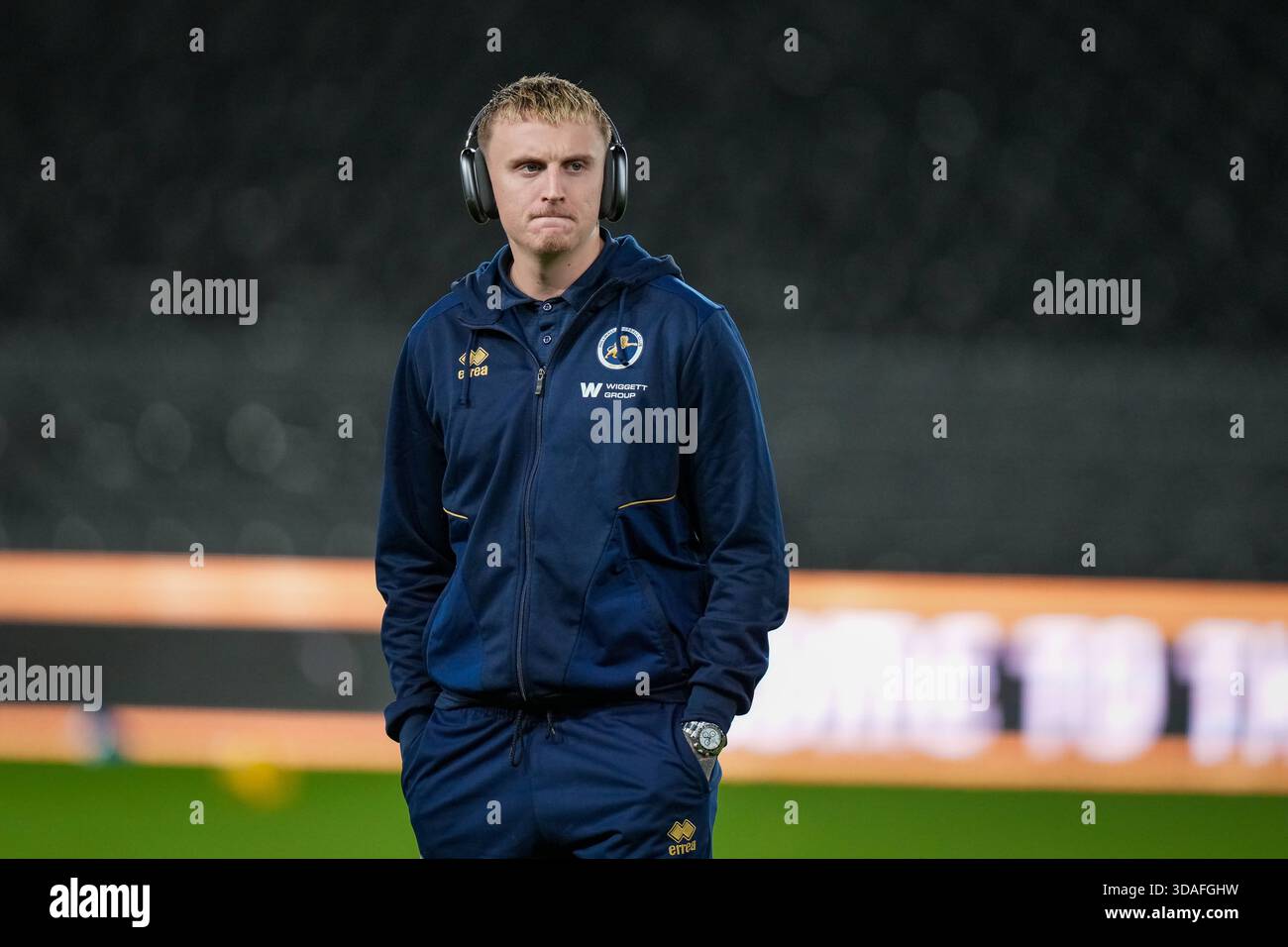Alfie Doughty of Millwall inspects the pitch during the Sky Bet ...