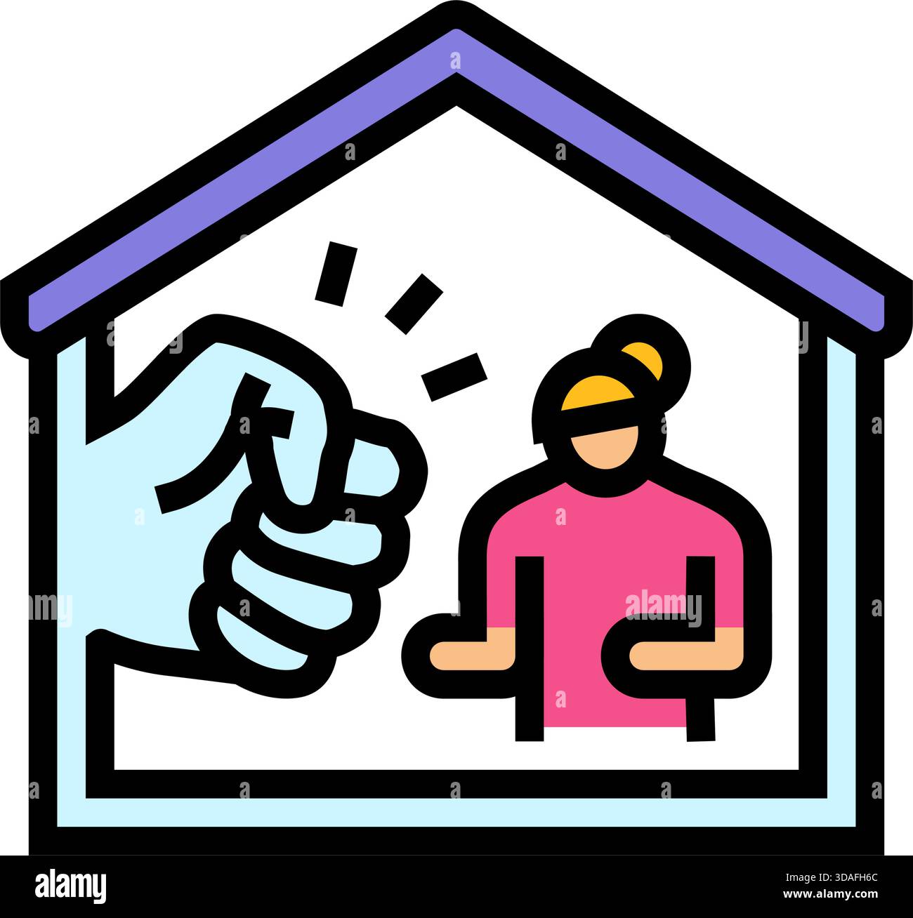 domestic violence color icon vector illustration Stock Vector Image ...