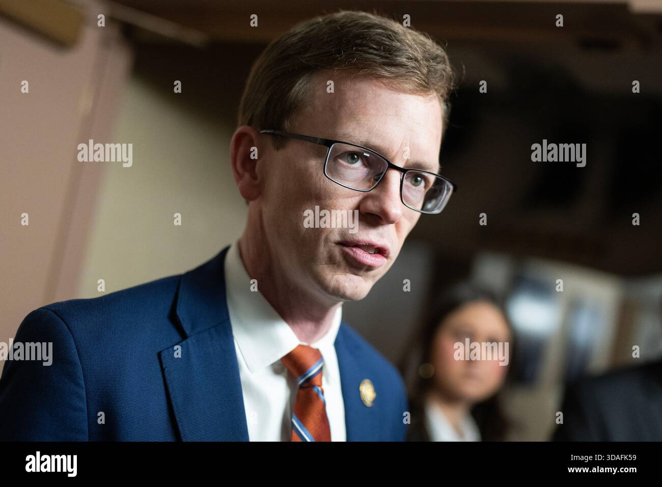 UNITED STATES - DECEMBER 10: Rep. Dusty Johnson, R-S.D., talks with ...