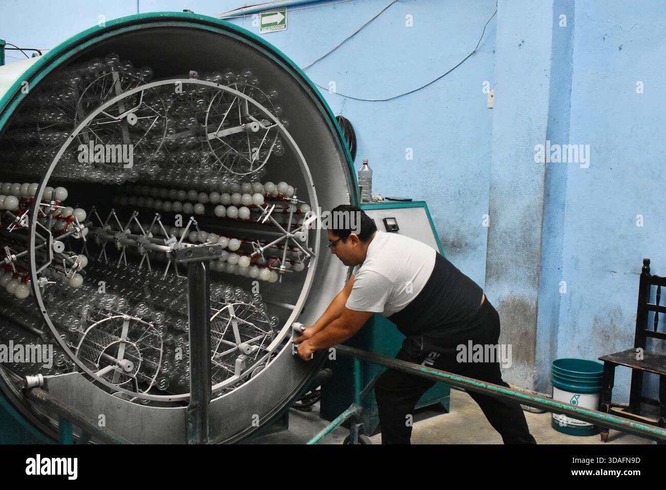 A worker at the Christmas ornament factory 'El Castillo de la Esfera ...