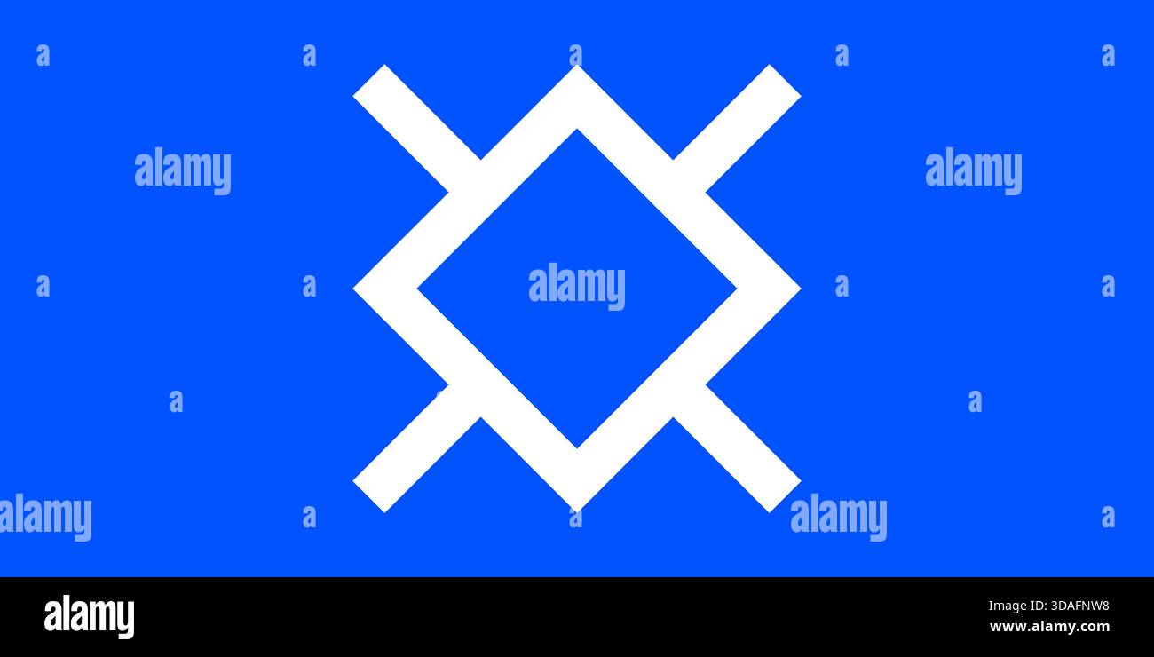 Northern Cheyenne flag with white morning star on blue field. Symbol of ...