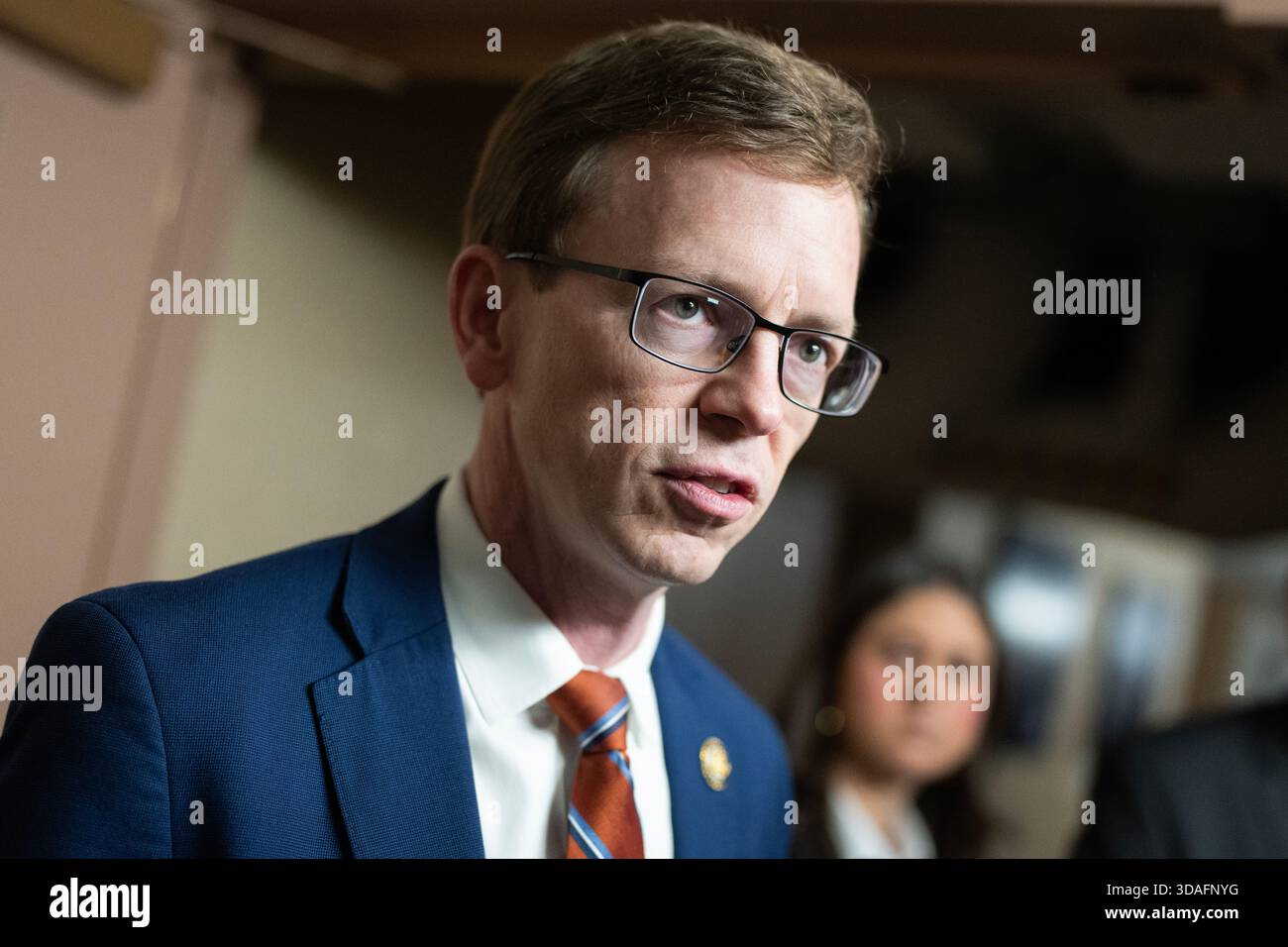 UNITED STATES - DECEMBER 10: Rep. Dusty Johnson, R-S.D., talks with ...
