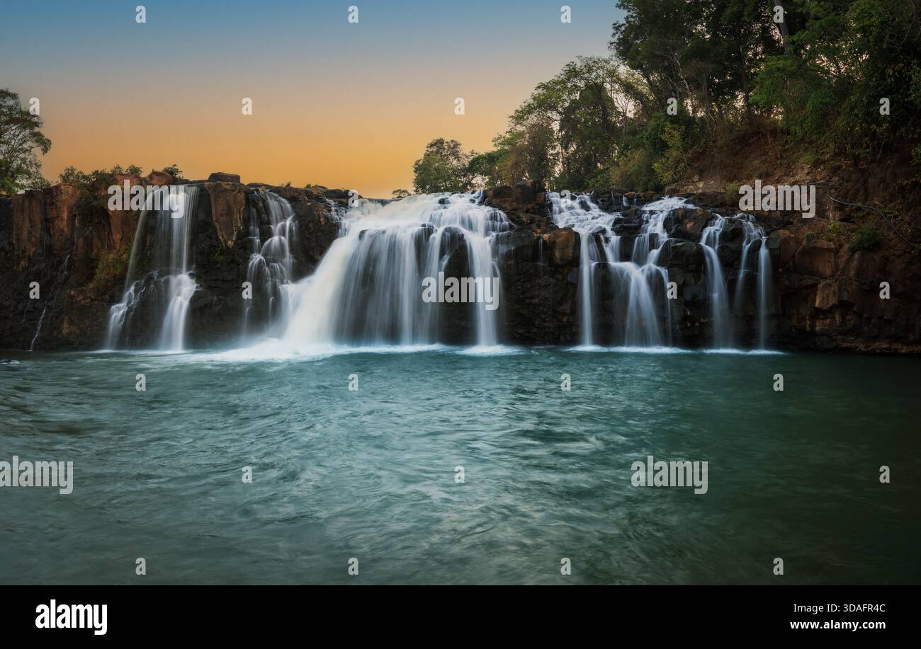 Beautiful Tad Hang waterfall in Tad Lo village Stock Photo - Alamy