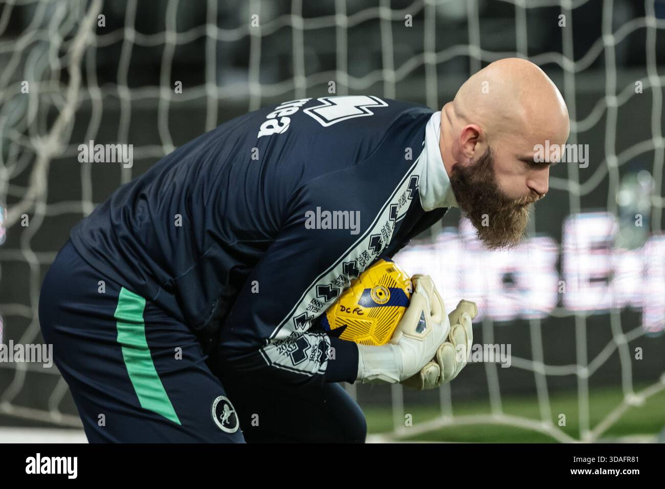 Millwall goalkeeper Joel Coleman in the pregame warmup session during ...