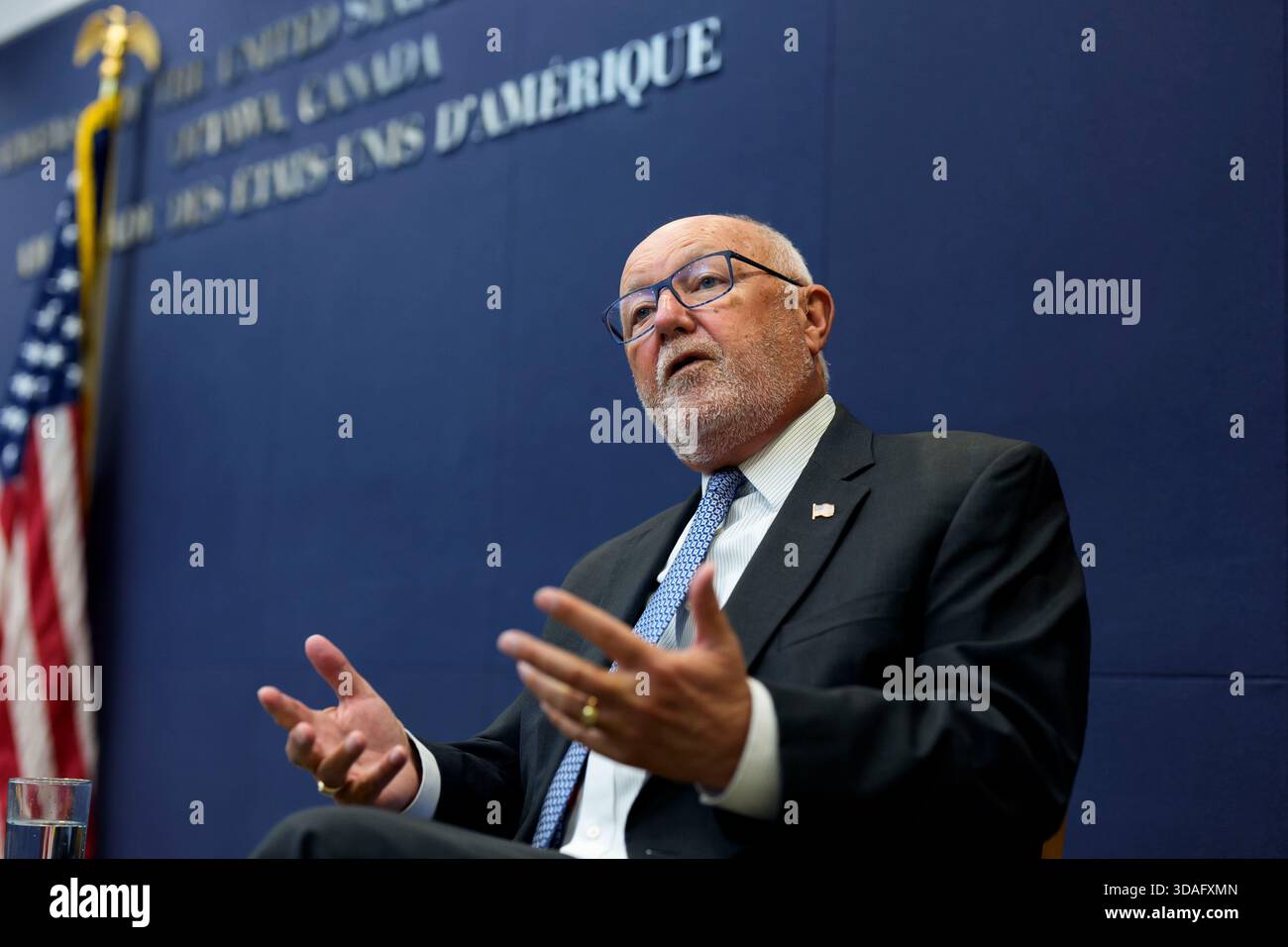 U.S. Ambassador to Canada Pete Hoekstra participates in an interview at ...