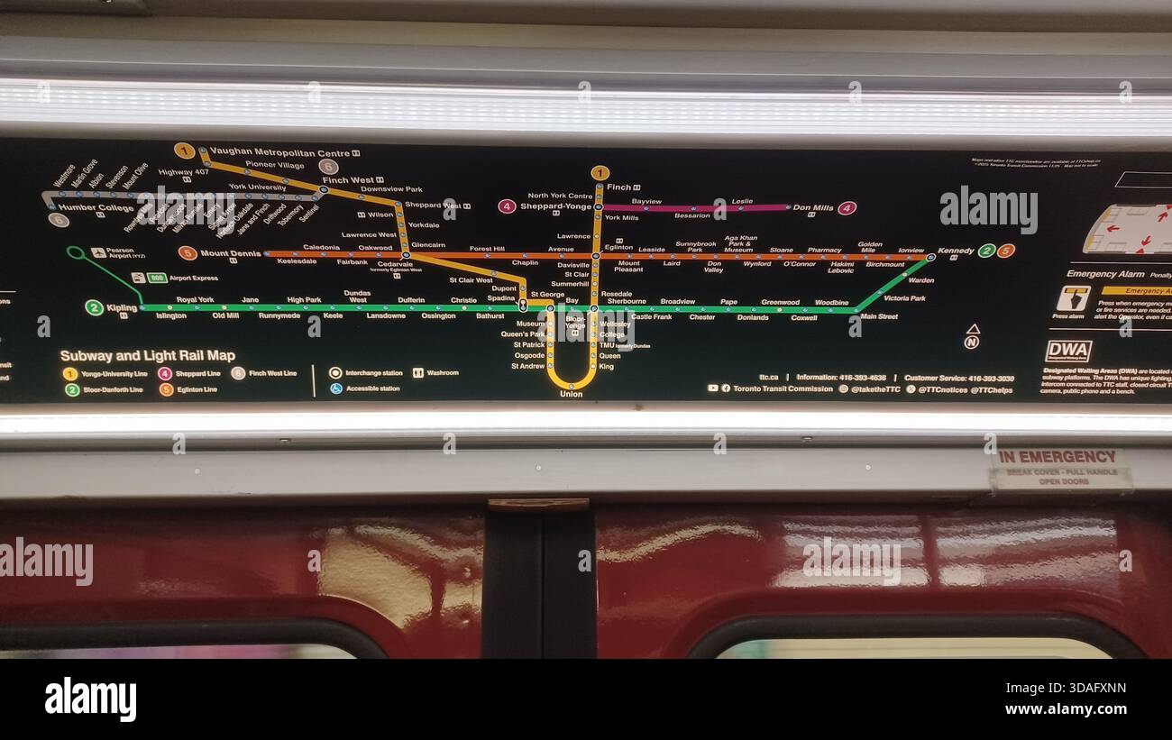 Toronto, ON, Canada - December 6, 2025: The official new route map for ...