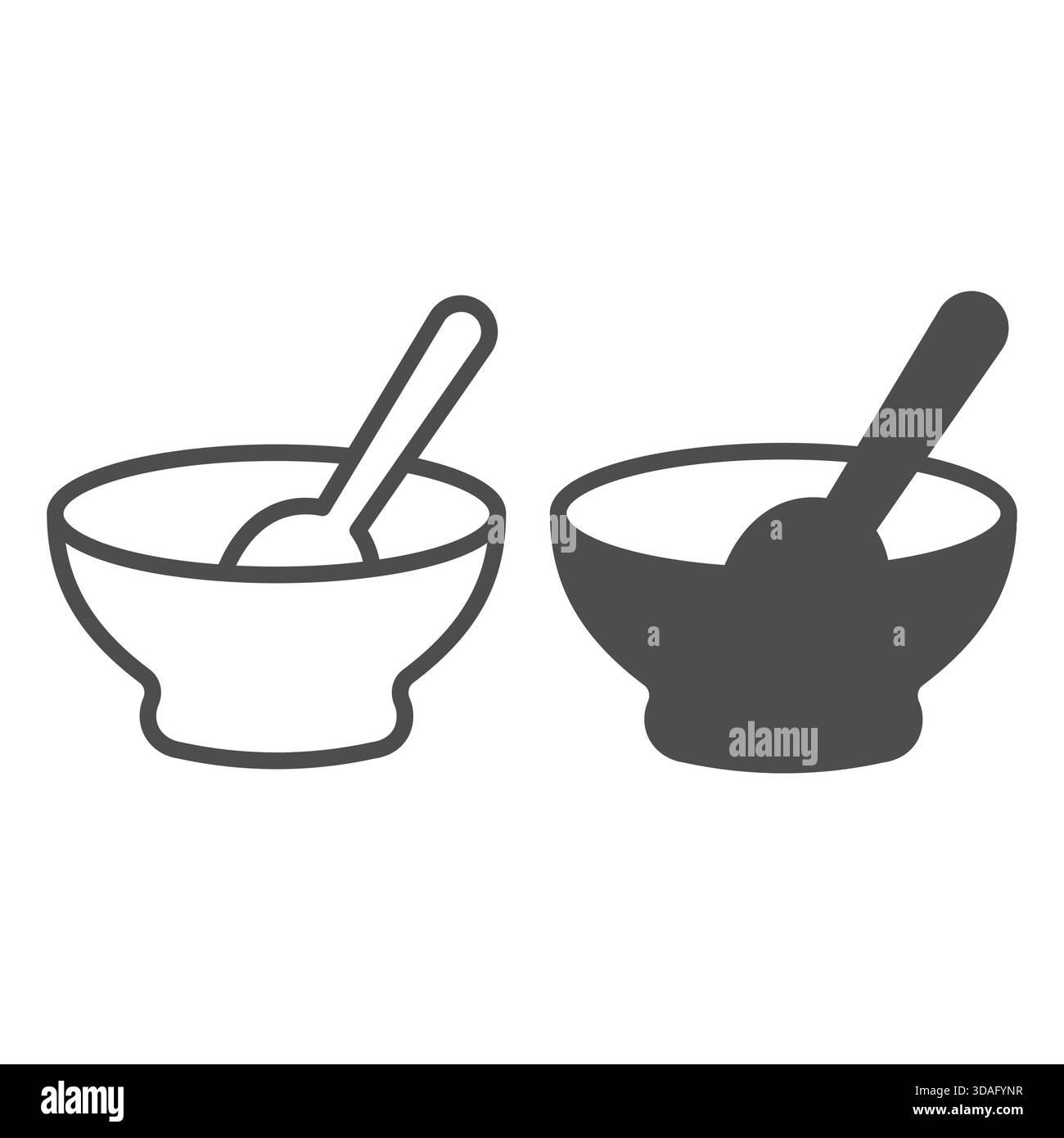 Plate rice icon outline Black and White Stock Photos & Images - Alamy