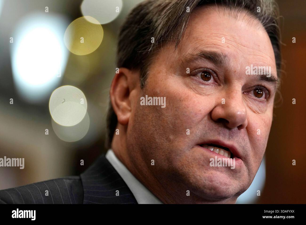 Interim NDP Leader Don Davies speaks in the Foyer of the House of ...