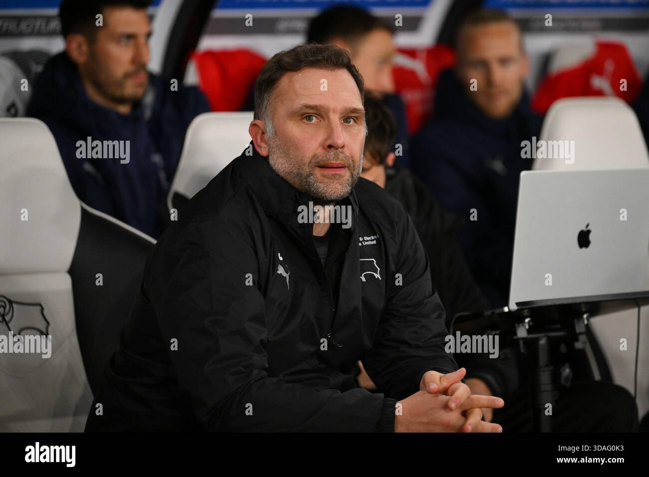 John Eustace, Derby County manager during the Sky Bet Championship ...