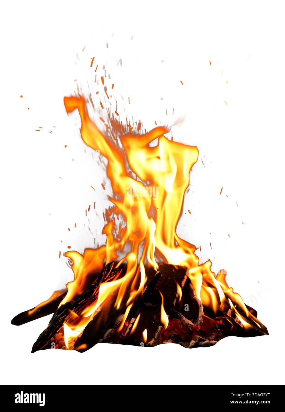 Campfire burning wood orange Cut Out Stock Images & Pictures - Alamy