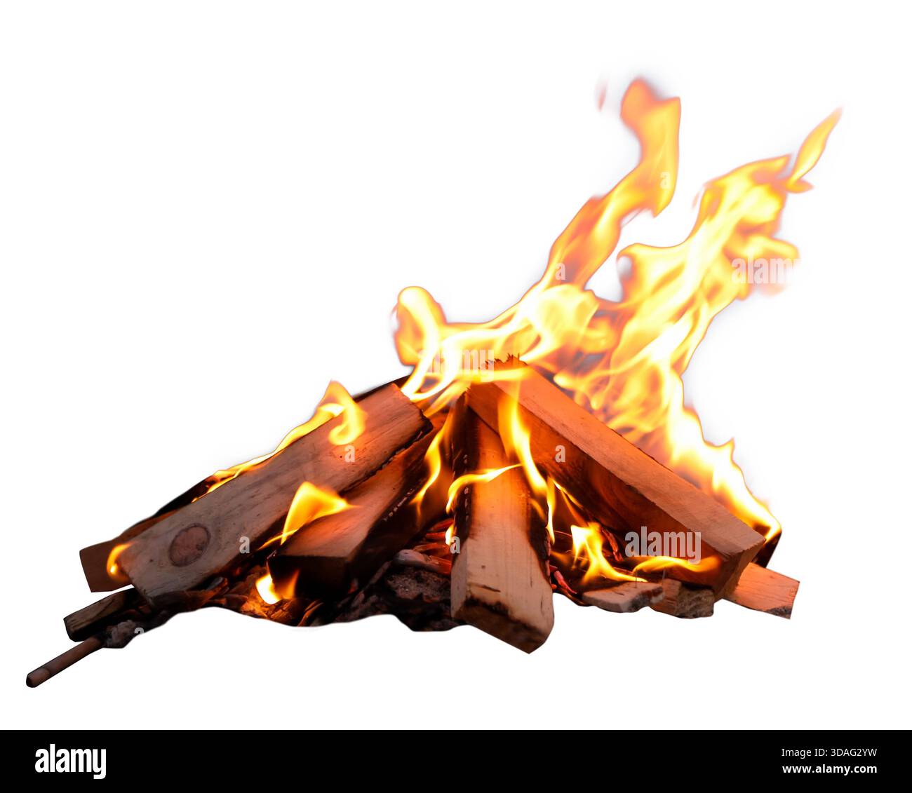 Fiery bonfire burning camp Cut Out Stock Images & Pictures - Alamy