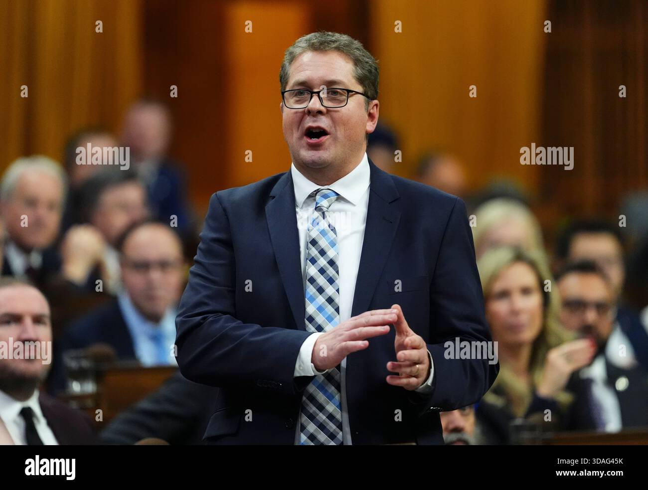 Conservative member of Parliament Andrew Scheer asks a question during ...