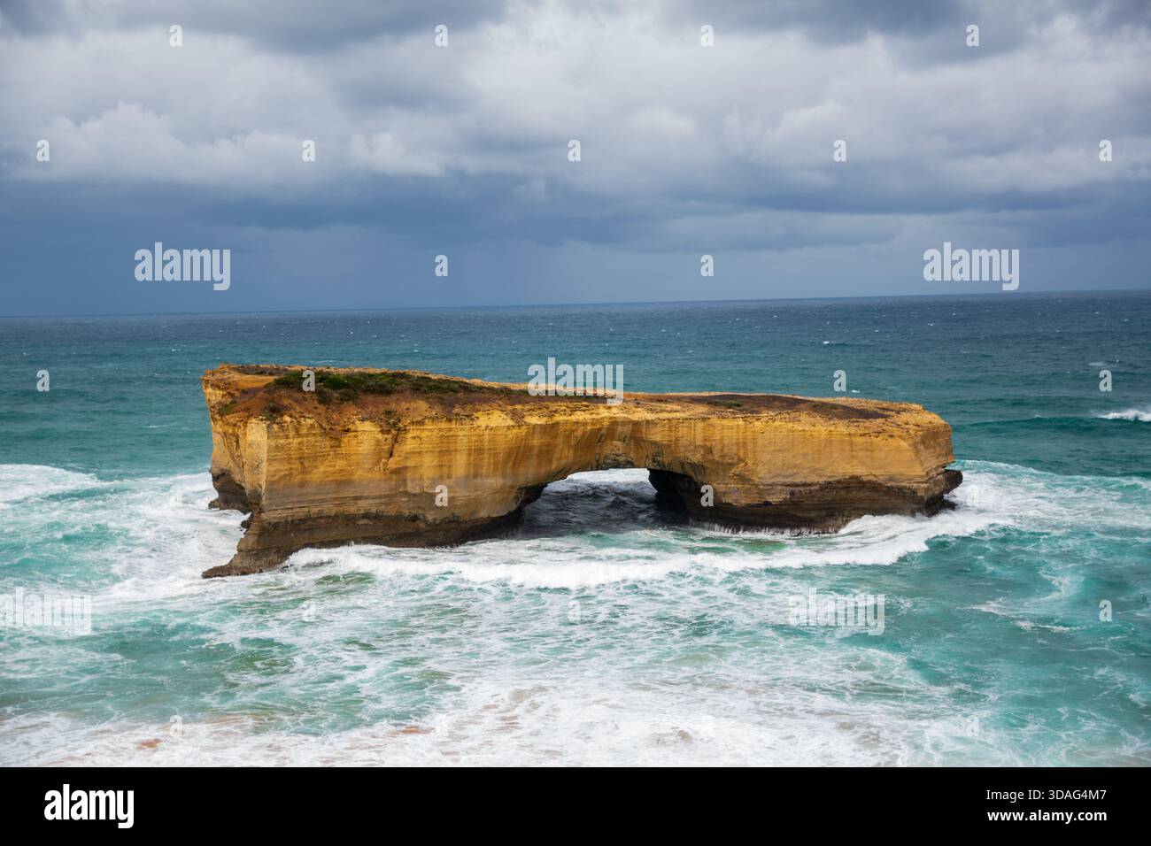 London Bridge is a natural rock bridge along the Great Ocean Road in ...