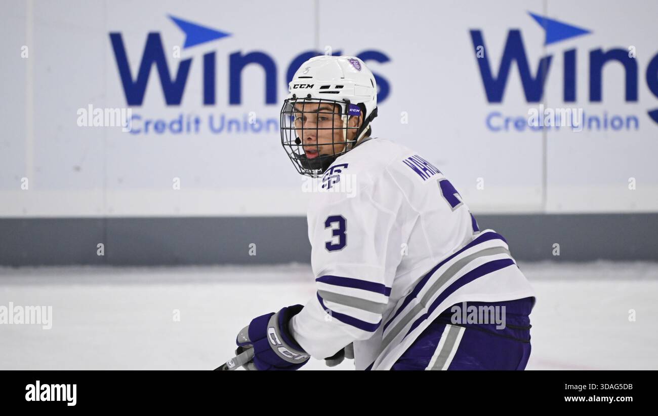 St. Thomas forward Lucas Wahlin skates to the puck against Lake ...