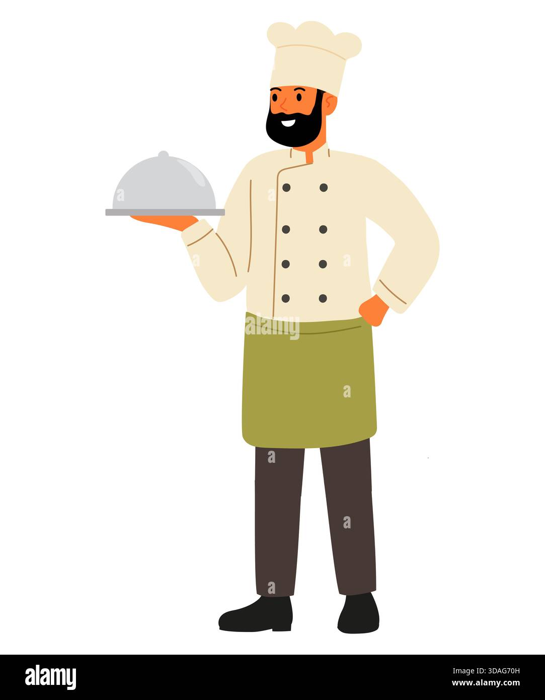 Chef brown hair wearing Stock Vector Images - Alamy