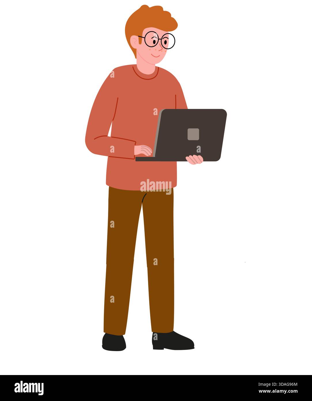 Male holding laptop computer Stock Vector Images - Alamy