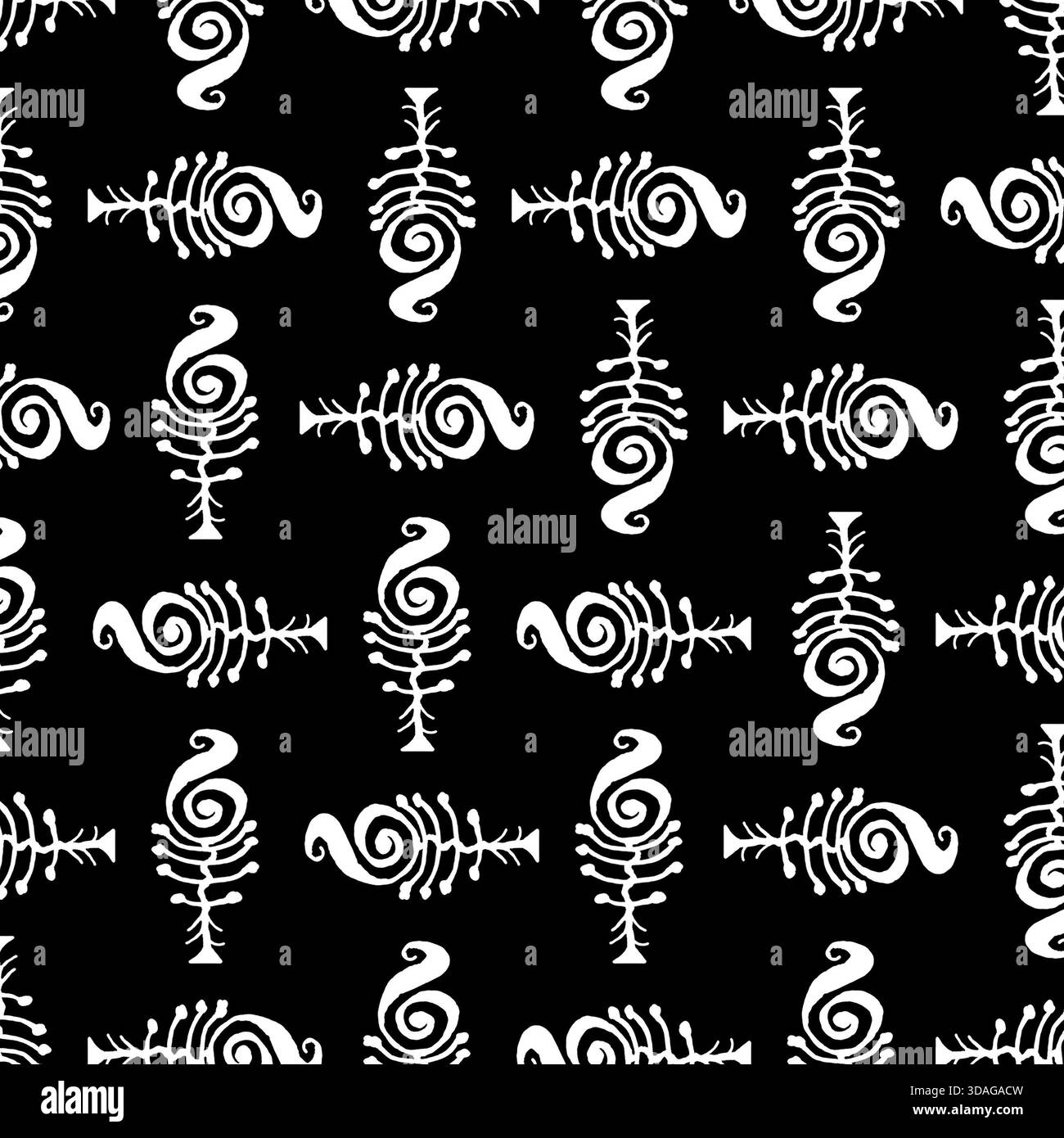 Tribal art background composition Black and White Stock Photos & Images ...