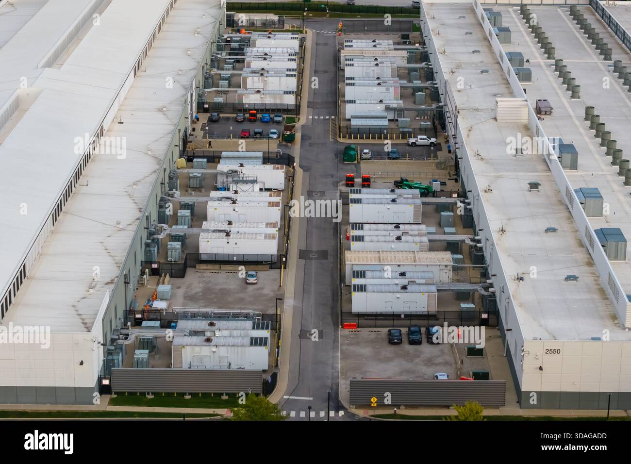 NEW ALBANY, UNITED STATES - November 2, 2025: Aerial view of large Data ...