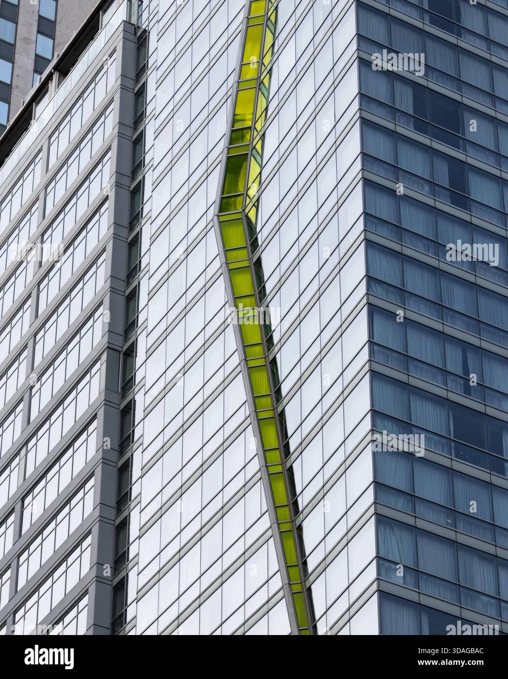 Modern glass building architecture with profile contours in Chicago ...