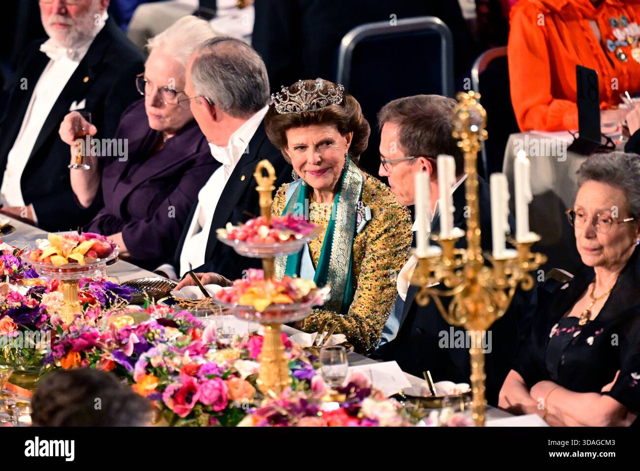 STOCKHOLM, SWEDEN 20251210Queen Silvia and Thomas Perlmann, Secretary ...