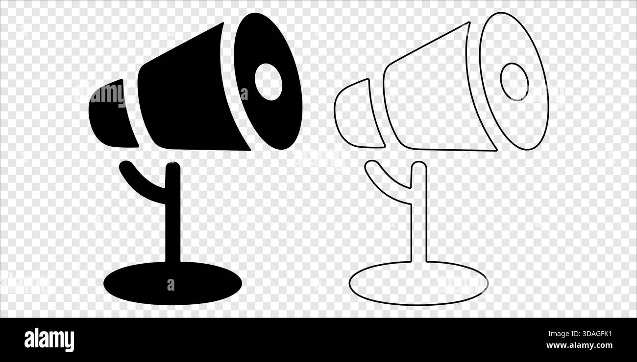 Megaphone line icon in Black and White Stock Photos & Images - Alamy