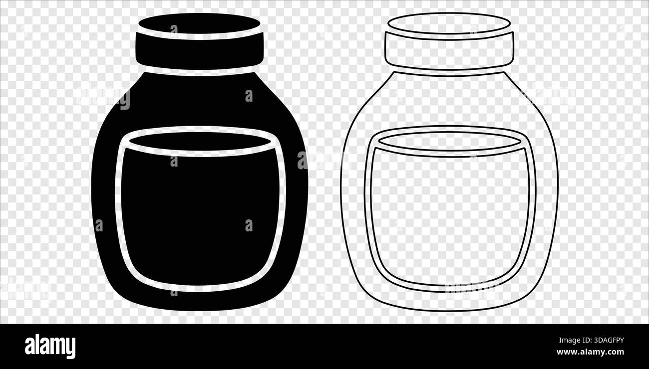 Medicine bottles with liquid level Silhouette and Outline Stock Vector ...