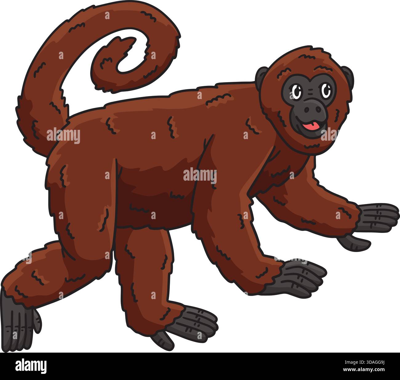Peruvian Yellow Tailed Woolly Monkey Clipart Stock Vector Image & Art ...