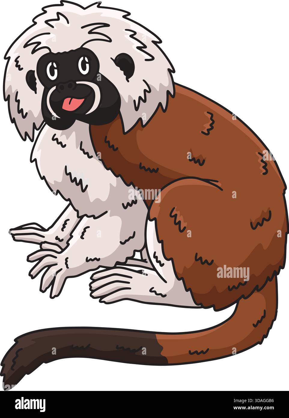 tton Top Tamarin Monkey Cartoon Colored Clipart Stock Vector Image ...
