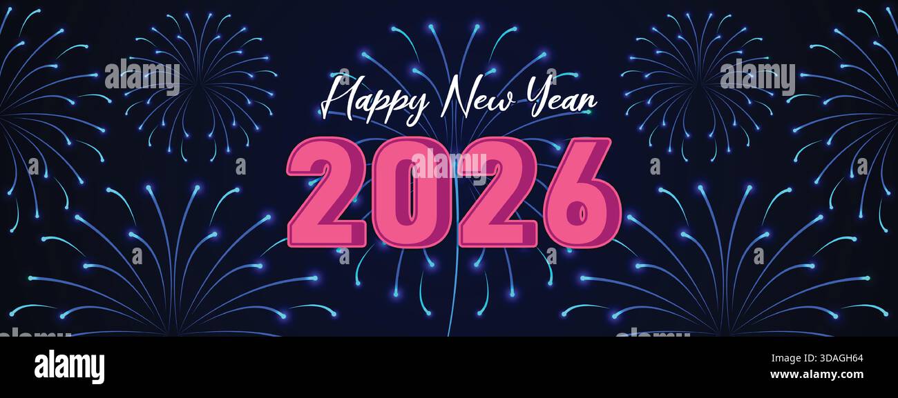 Fireworks celebration 2026 banner hi-res stock photography and images ...