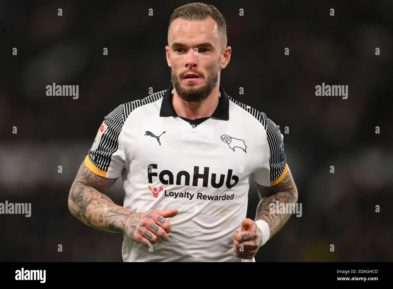Joe Ward of Derby County during the Sky Bet Championship match between ...