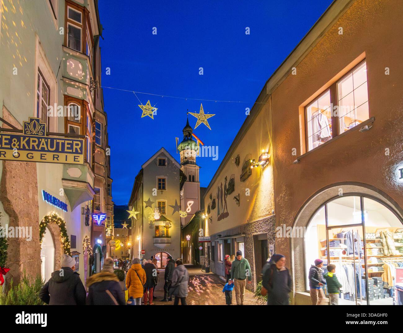 Christmas market Adventmarkt, projected days of an advent calendar on ...